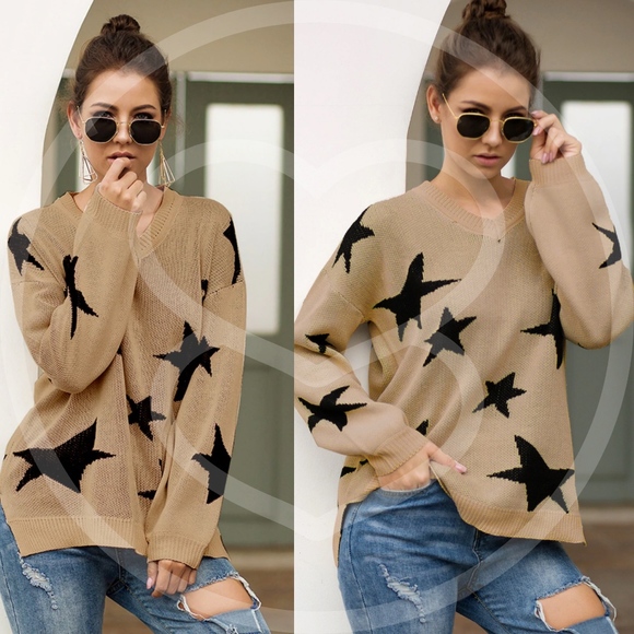 Sweaters | Emily Star Print Sweater | Poshmark